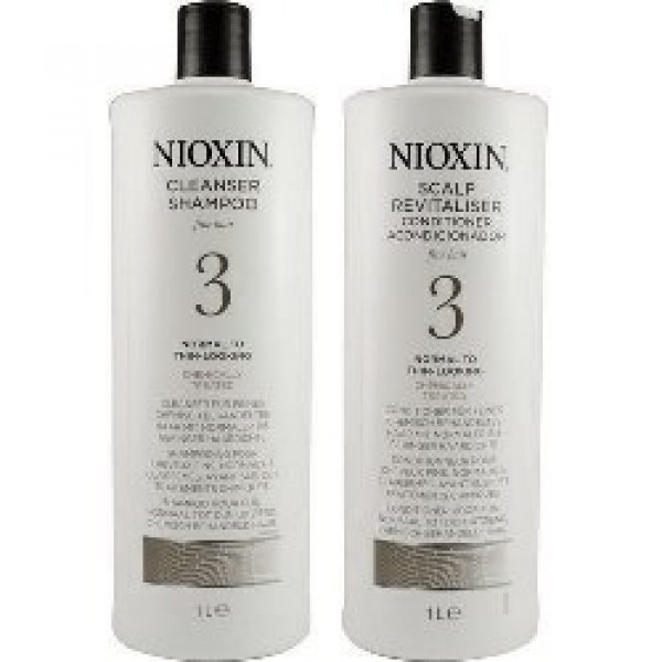 Nioxin System 3 Cleanser & Scalp Therapy Duo Set for normal to thin ...