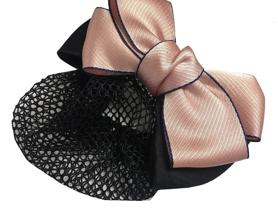 Ribbon Hair Net with Clip - Light Pink